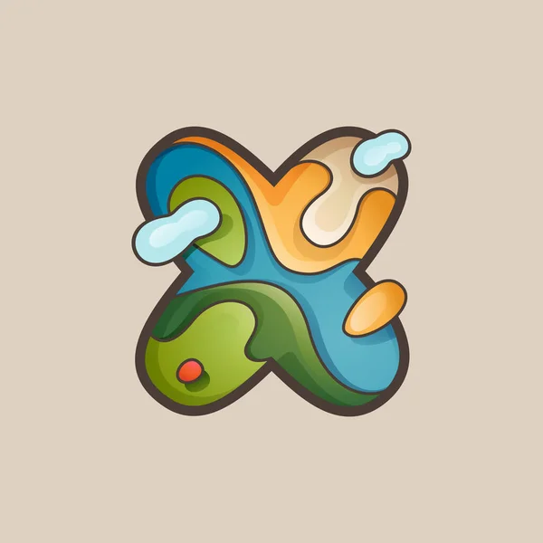 Alphabet Numbers Set Topographic Map Line Pattern Outdoor Adventure ...