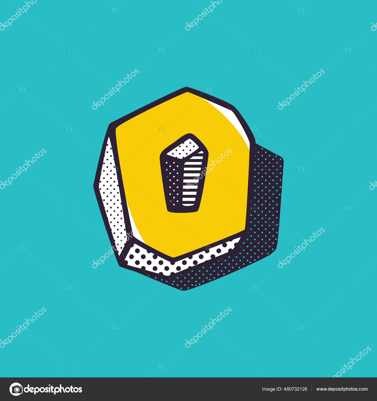 Logotipo Número Cero Retro Con Lunares Patrón Rayas Los Lados Vector de ...