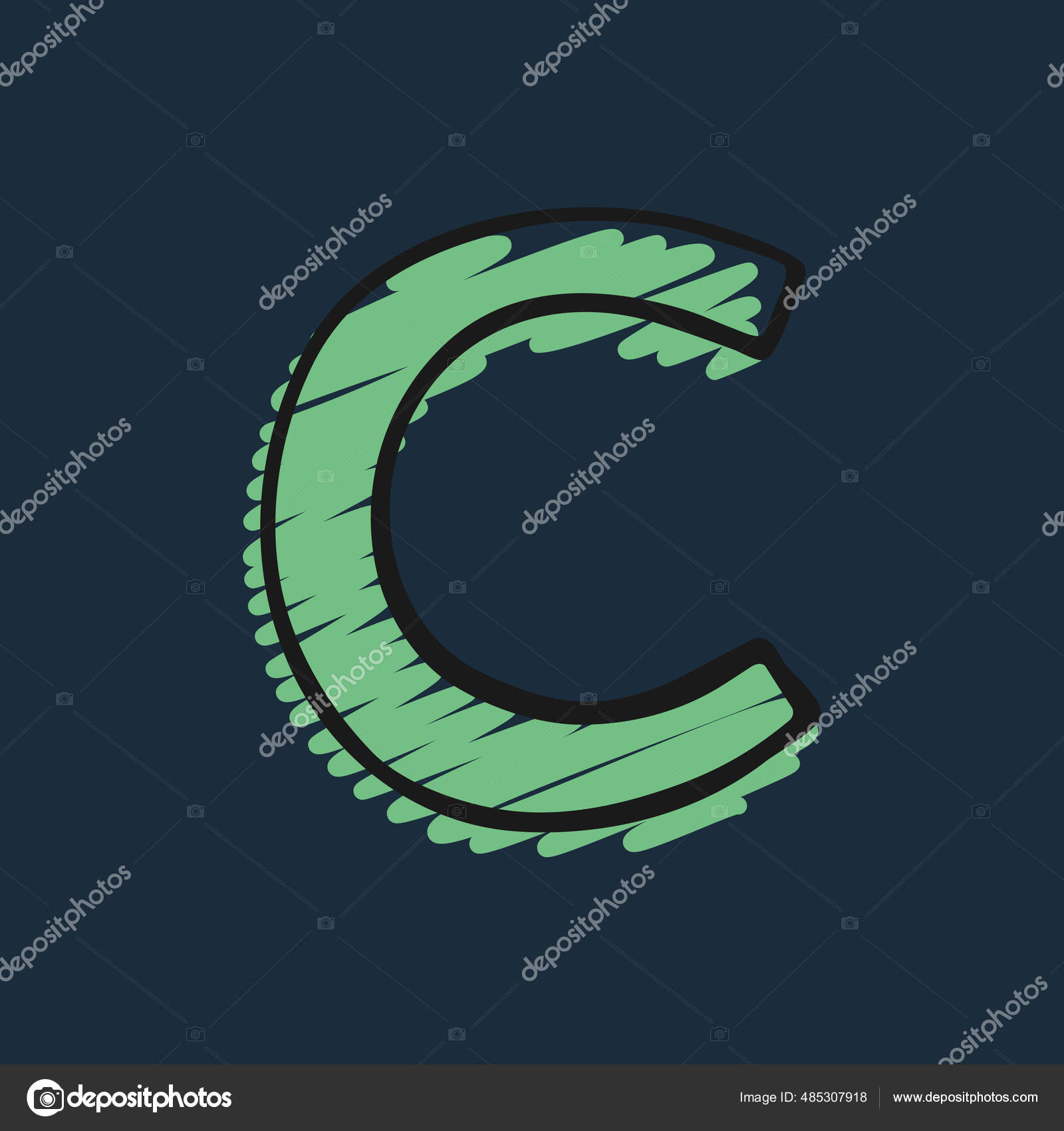 Letter Logo Hand Drawn Felt Tip Marker Strokes Perfect Use Stock Vector ...