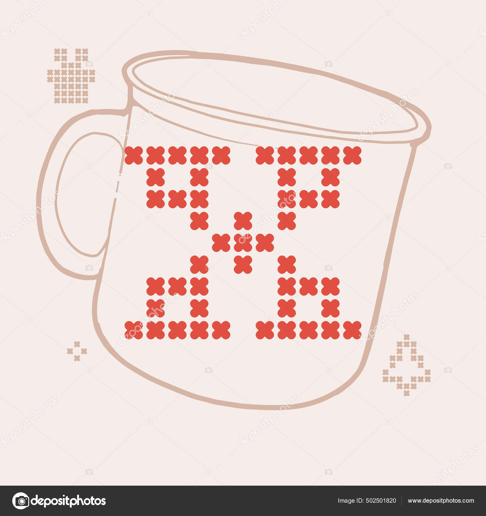 Logo Huruf Dibuat Dari Rajutan Bulat Tebal Gaya Huruf Datar Vektor Stok ...