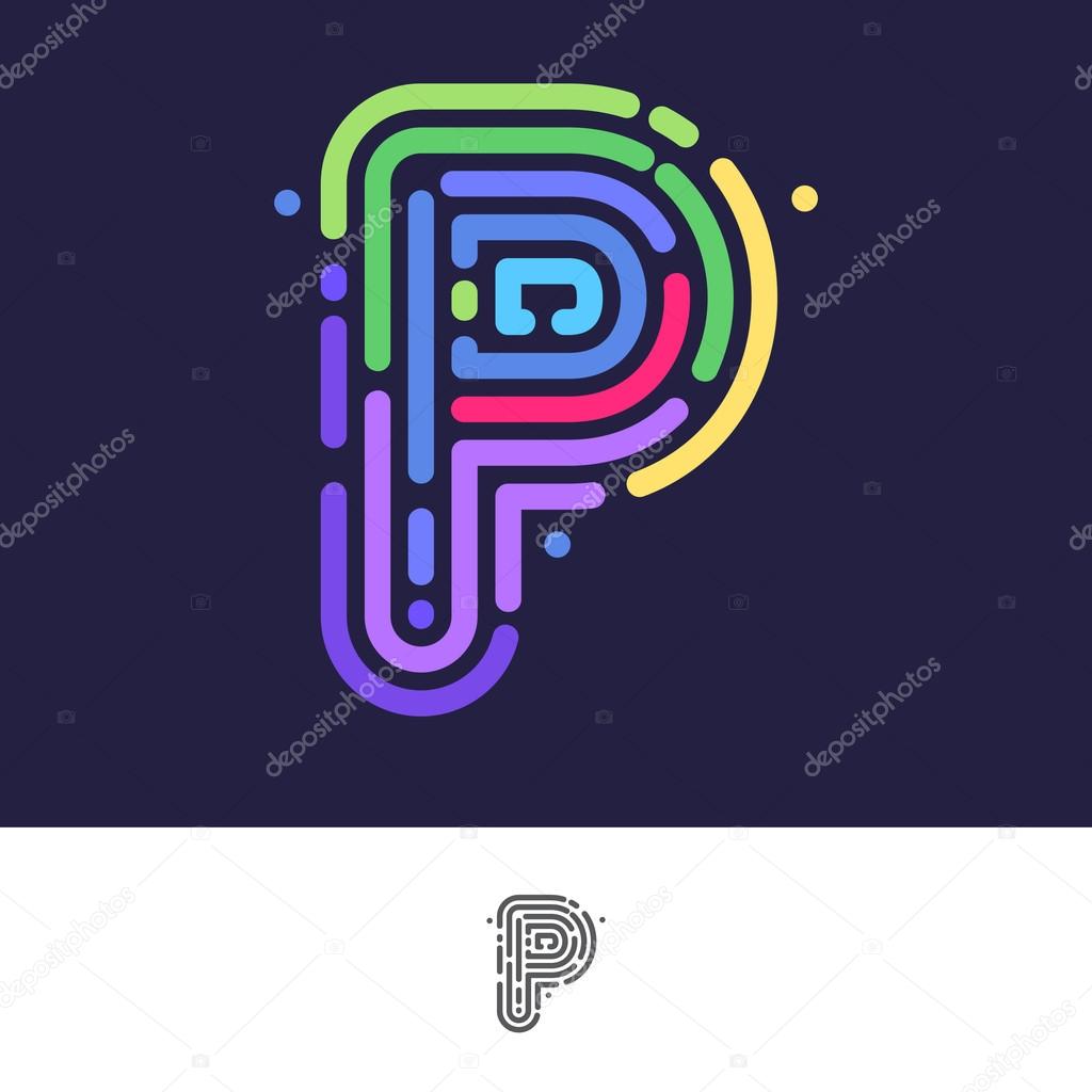 P logo de línea de letra Vector de stock #75674735 de ©kaer_dstock