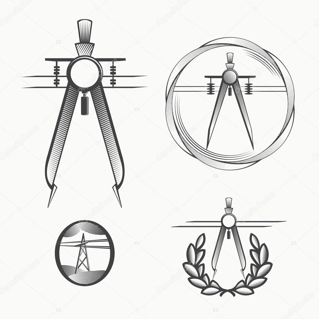 Compasses Logo Set — Stock Vector © Kaerdstock 75675185