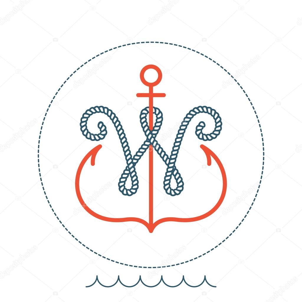 W letter with an anchor Stock Vector Image by ©kaer_dstock #75676015
