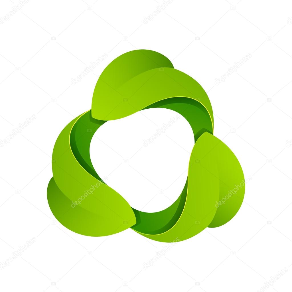 Abstract round green leaf logo — Stock Vector © kaer_dstock #75676369