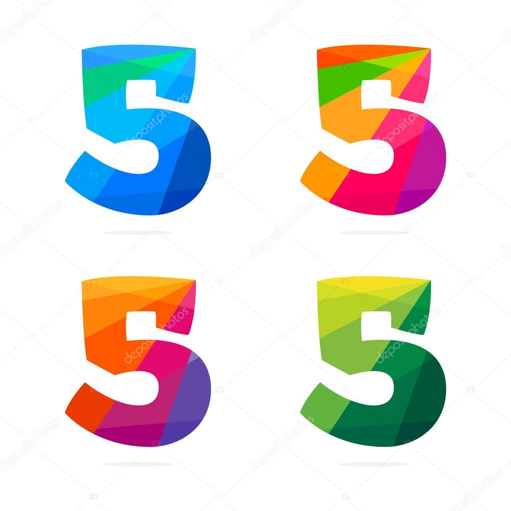 Numbers 5 in polygonal crystal style — Stock Vector © kaer_dstock #75676855