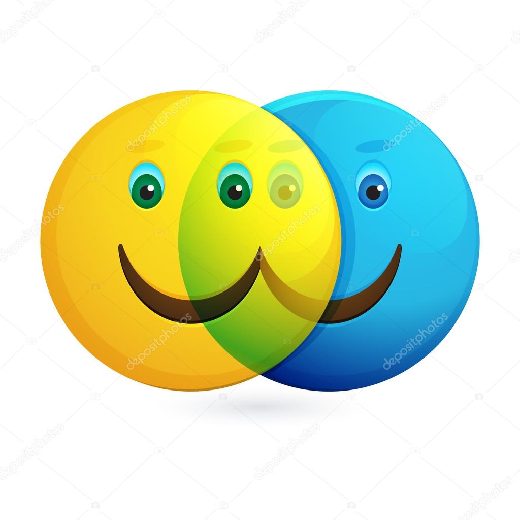 Smiley two face icons — stockvektor av ©kaer_dstock 75677429