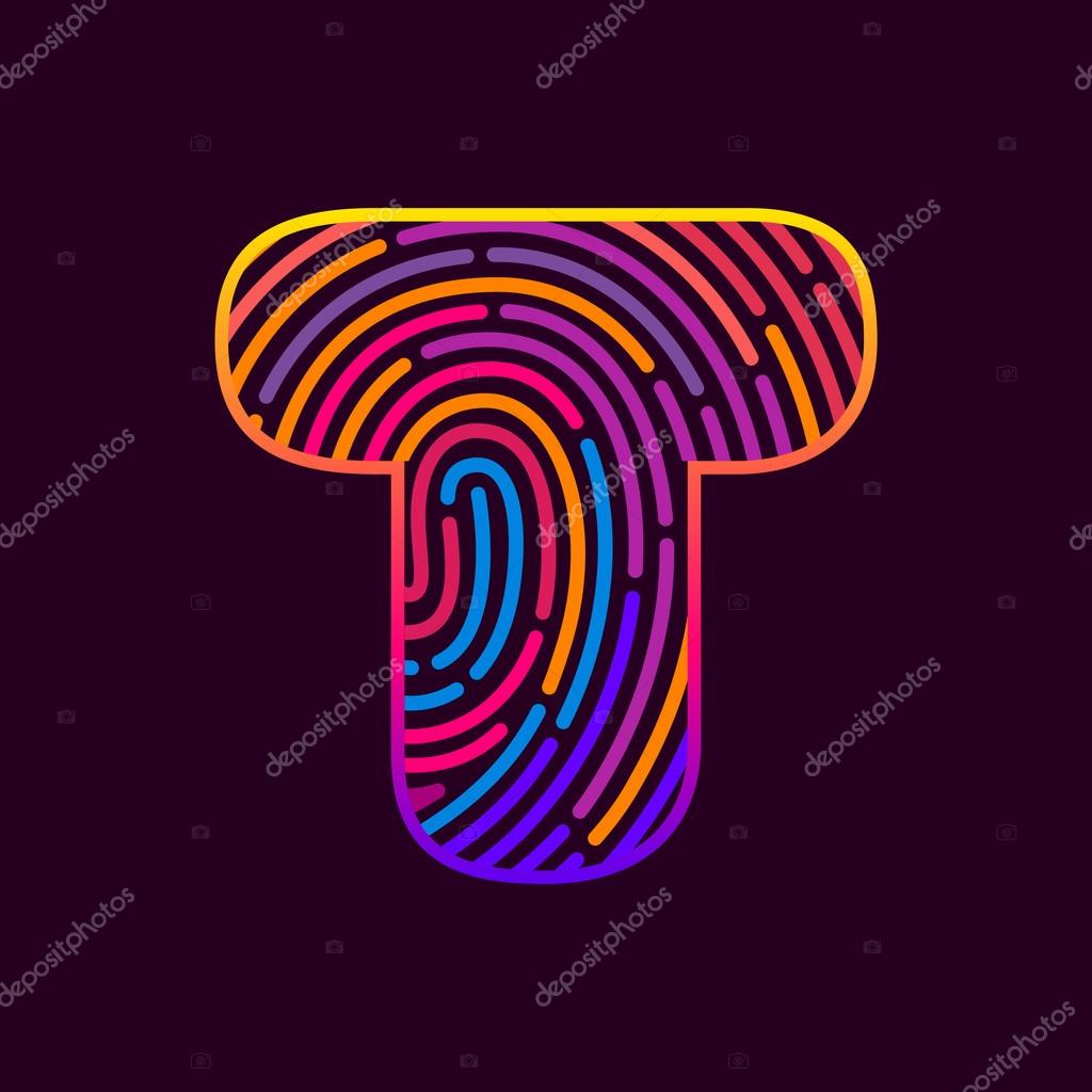 T letter fingerprint template Stock Vector Image by ©kaer_dstock #81301034