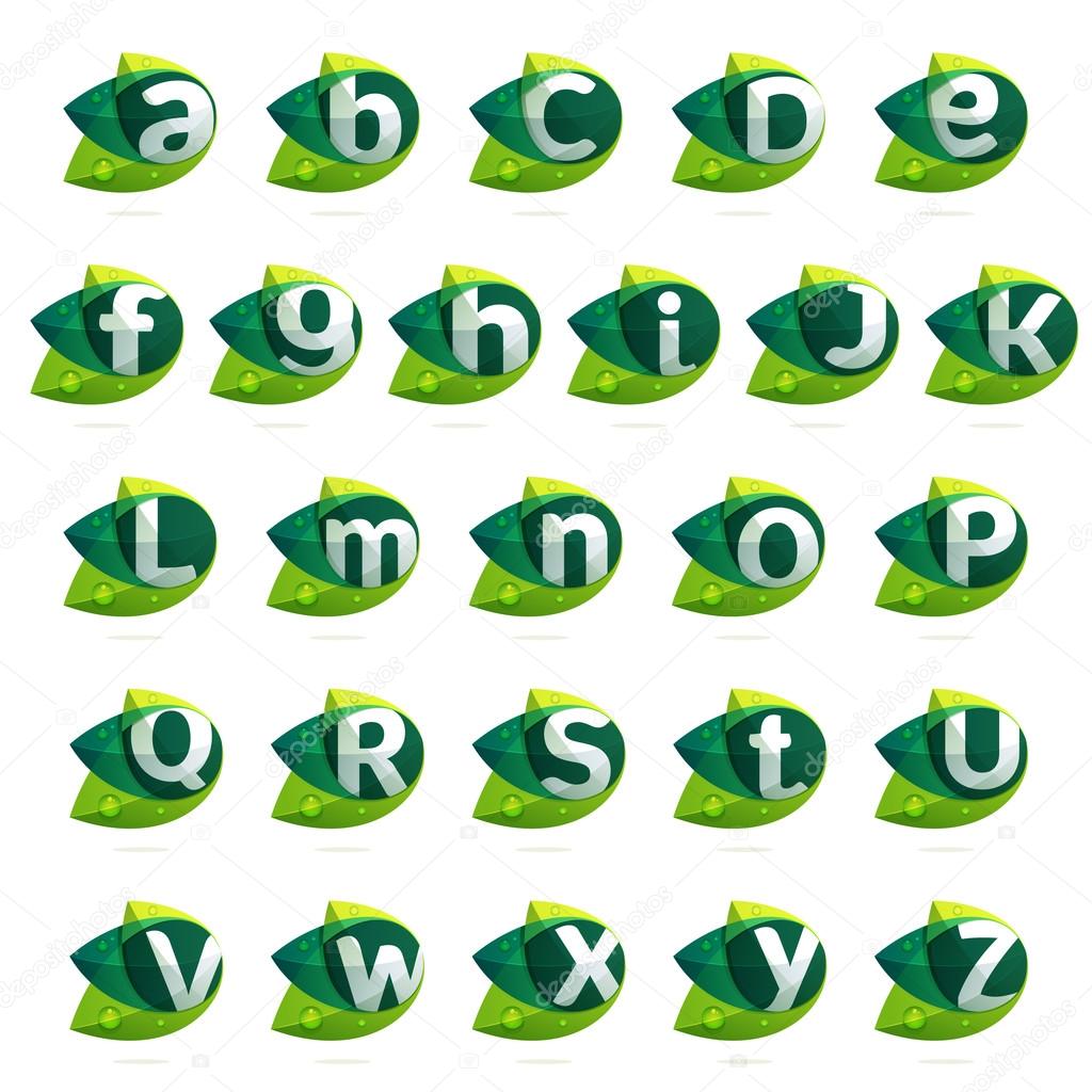 Alphabet letters with leaves and drops Stock Vector by ©kaer_dstock ...