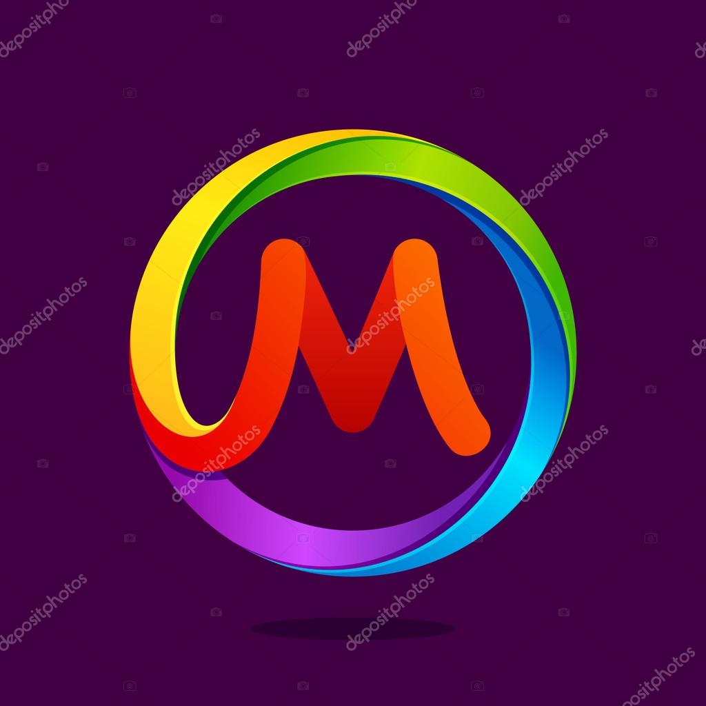 M letter colorful logo in the circle Stock Vector Image by ©kaer_dstock ...