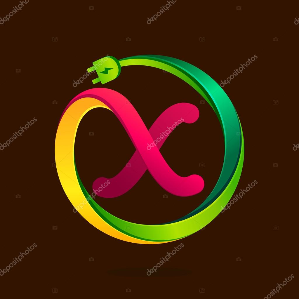 X letter with wire plug icon. Stock Vector Image by ©kaer_dstock #88800042