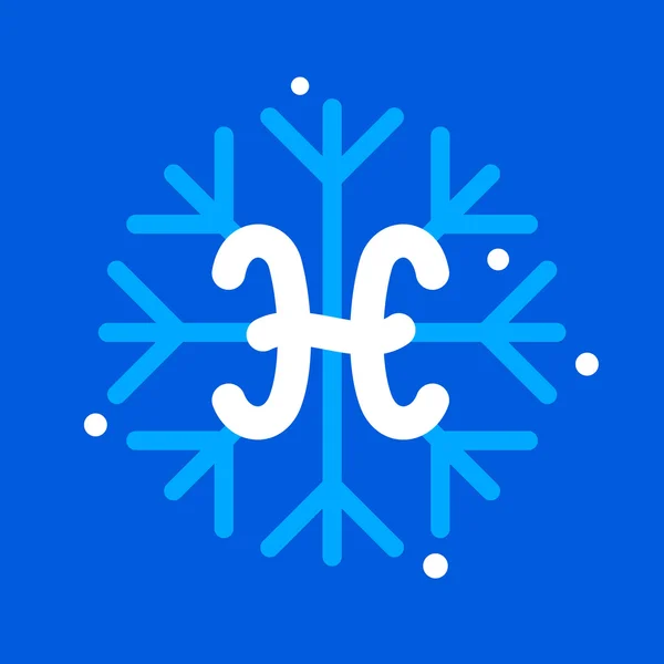 C letter with snowflake icon on the blue background. Stock Vector Image ...