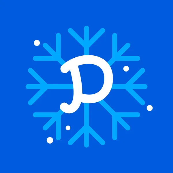 C letter with snowflake icon on the blue background. Stock Vector Image ...