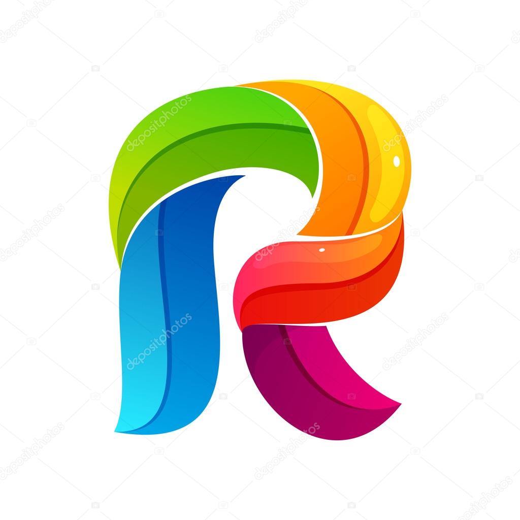 Logotipo de letra R formado por líneas retorcidas . Vector de stock ...