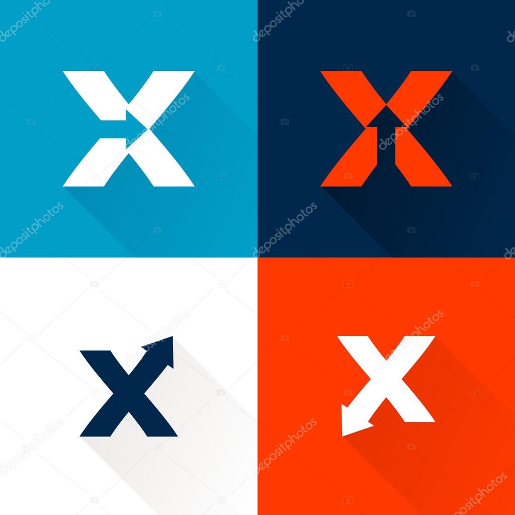 X letra com setas definidas Vetor de ©kaer_dstock 93071222