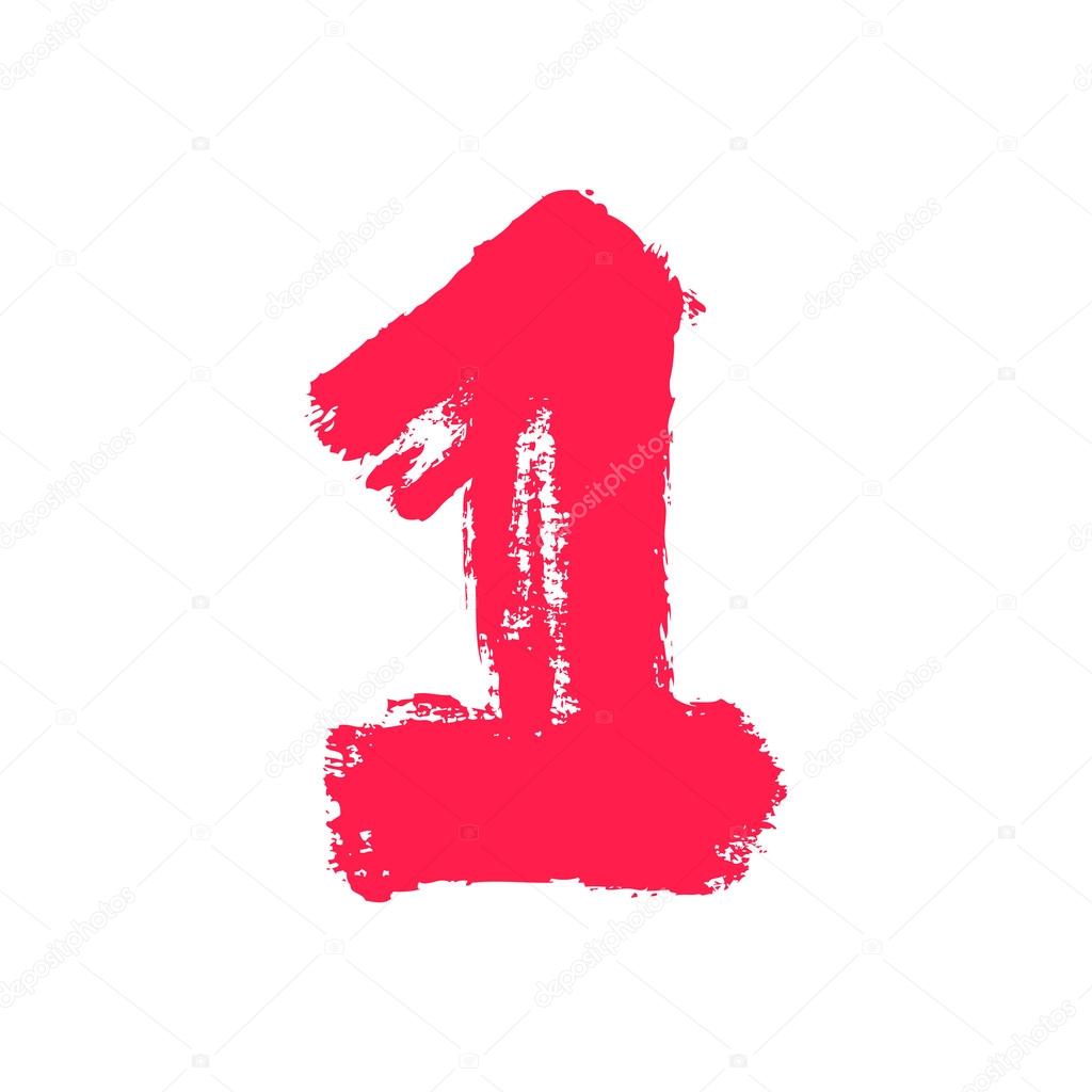 Number one painted with a dry brush. Stock Vector Image by ©kaer_dstock ...
