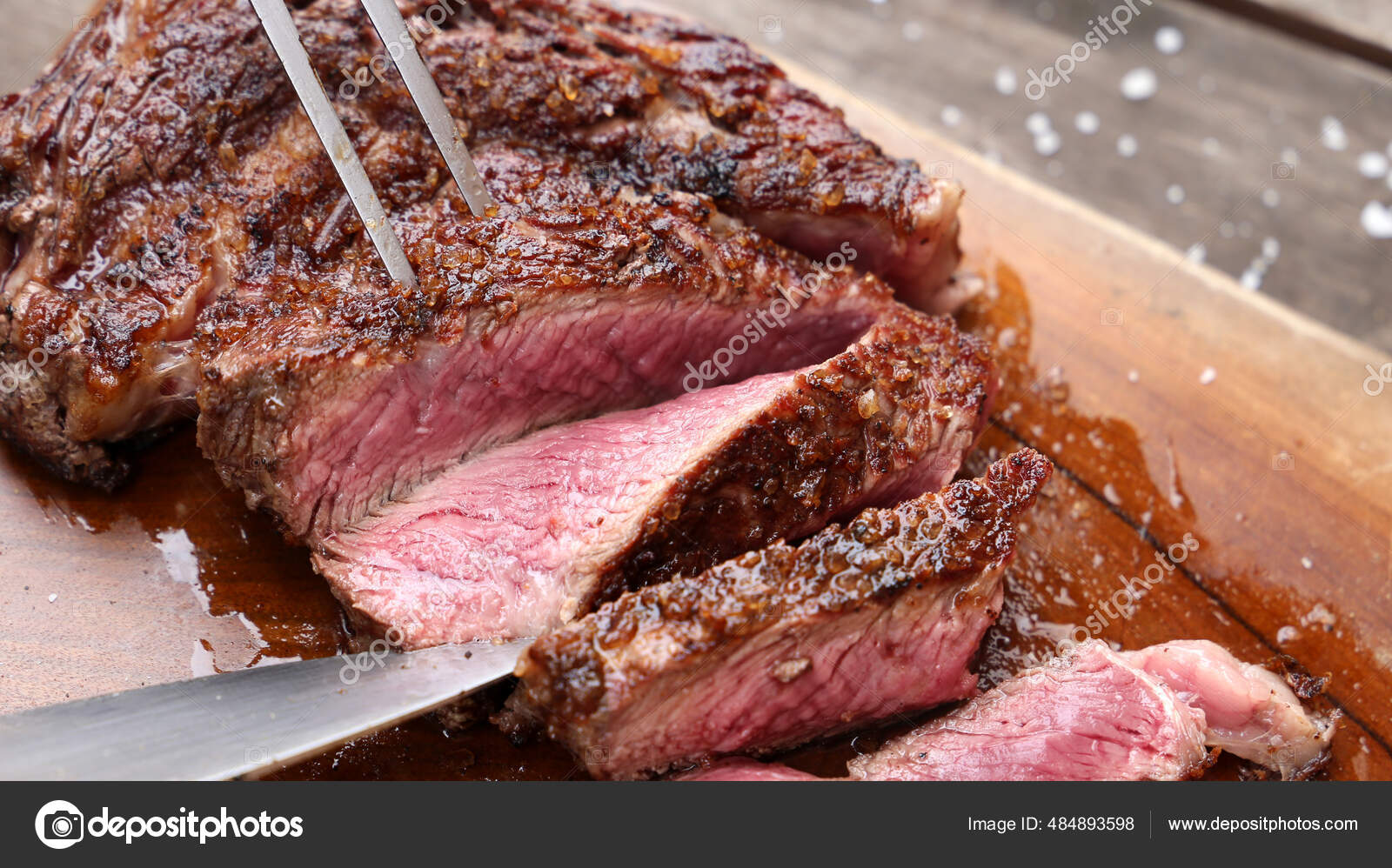 Bbq Steak Ancho Meat Steak Rare Steak Rib Eye — Stock Photo ...