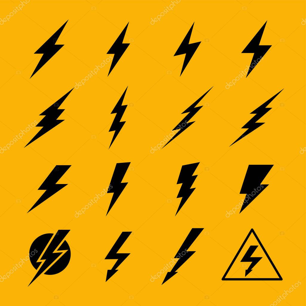 Señalización Rayos Activada Iconos Rayos Símbolos Rayos Pictogramas ...