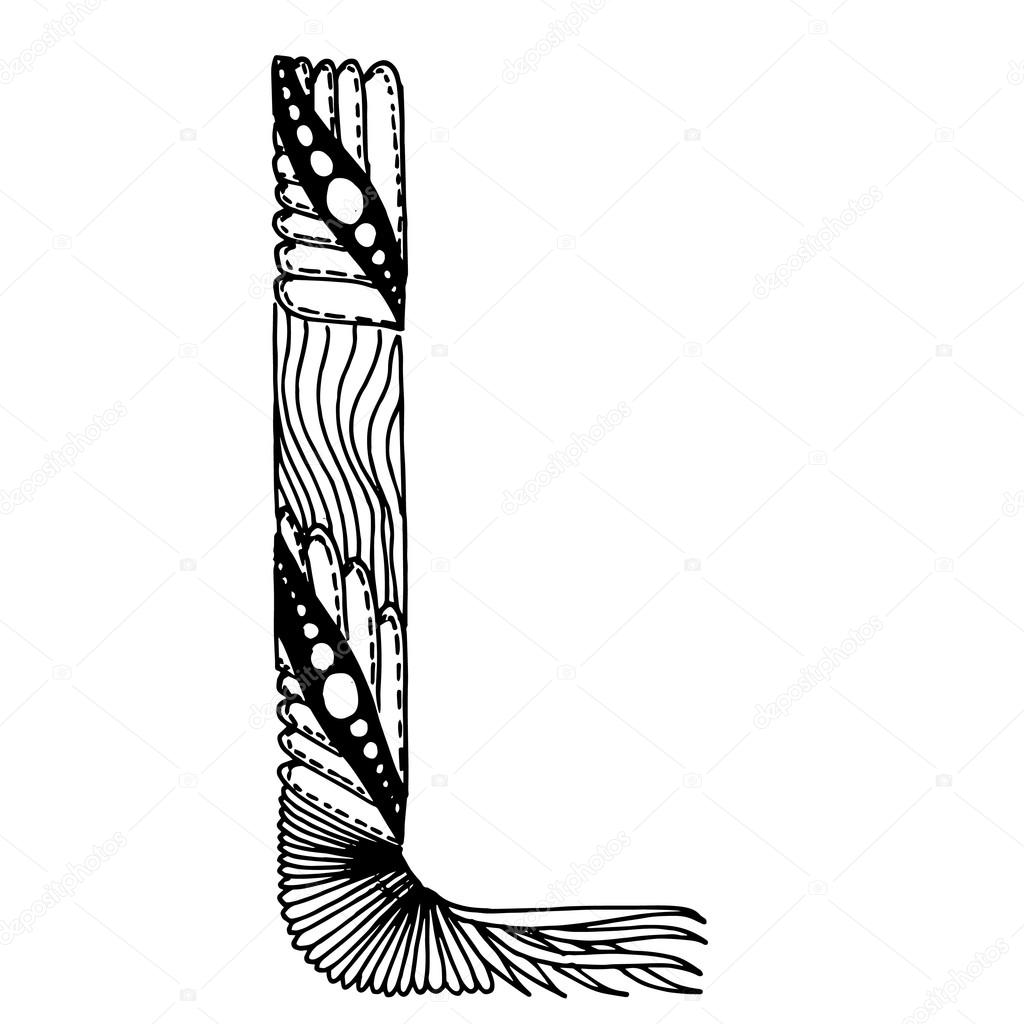 Zentangle lettere stilizzate - lettera L - Grafica Vettoriale © Julia ...