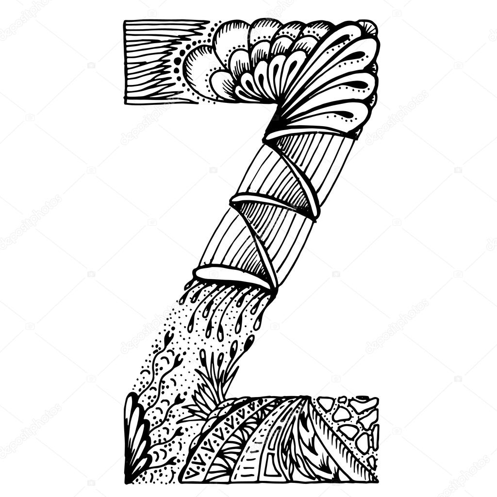 Stylized letter z | Zentangle stylized letters - letter Z — Stock ...