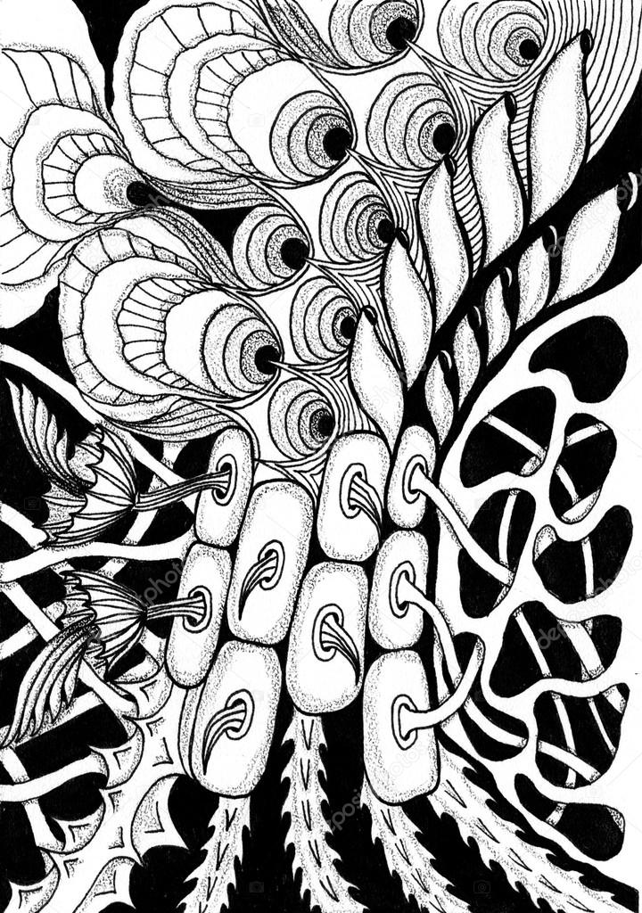 Zentangle - meditative drawing Stock Photo by ©Julia_Faranchuk 90372772