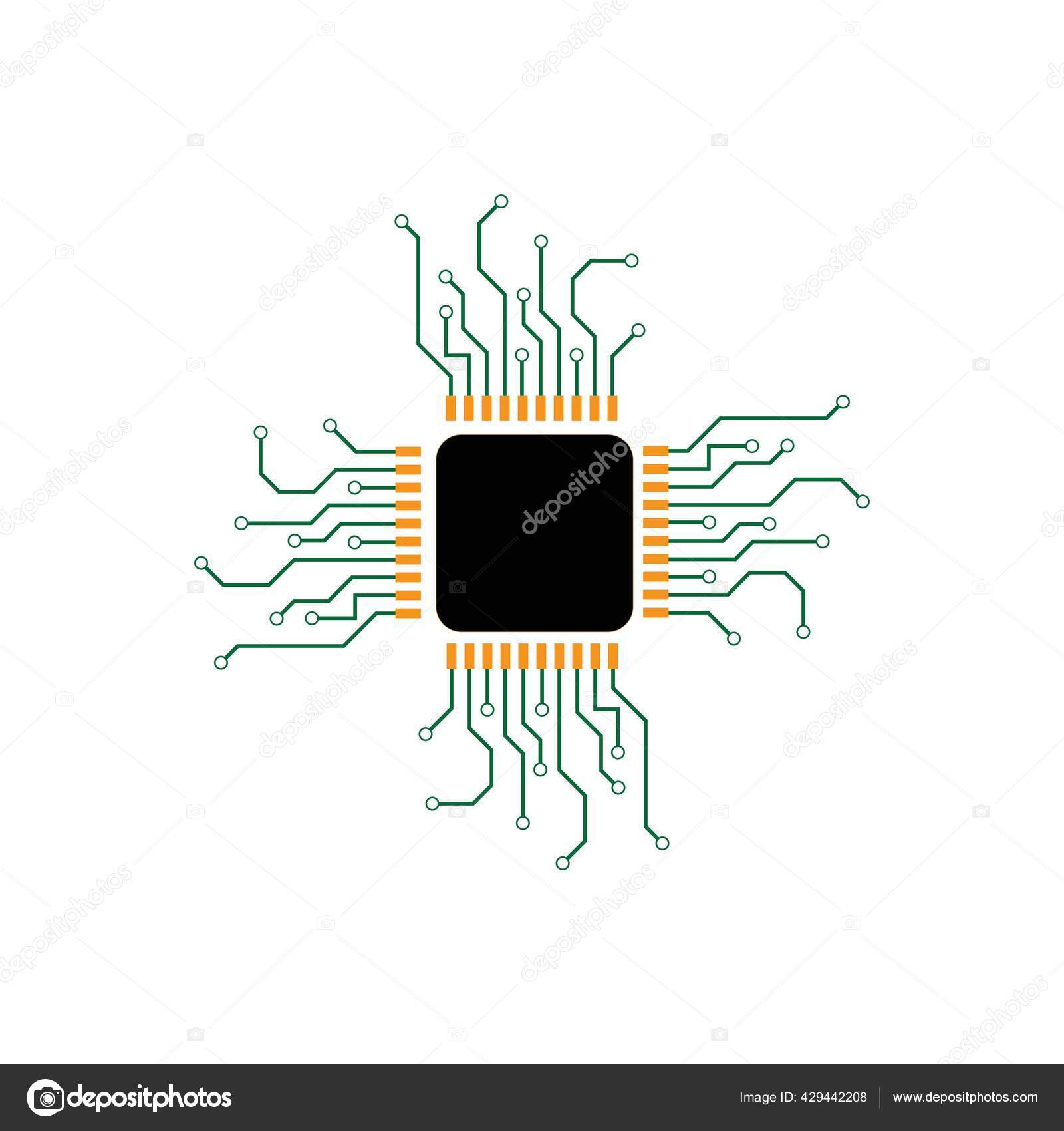 Circuit Processor Symbol Icon Vector Stock Vector by ©Hatigraphic 429442208