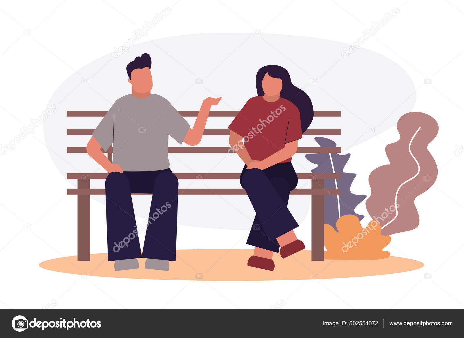 People Sitting Bench Park Cartoon Human Resting Healthy Lifestyle ...