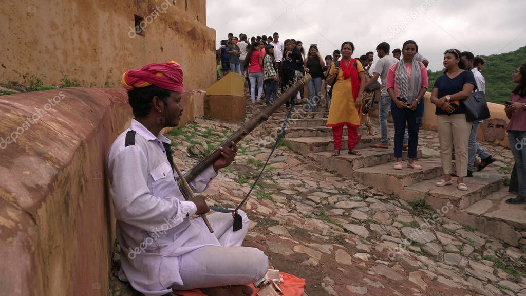 JAIPUR, INDIA - 11TH AUGUST, 2019: Rajasthani street musician in his ...