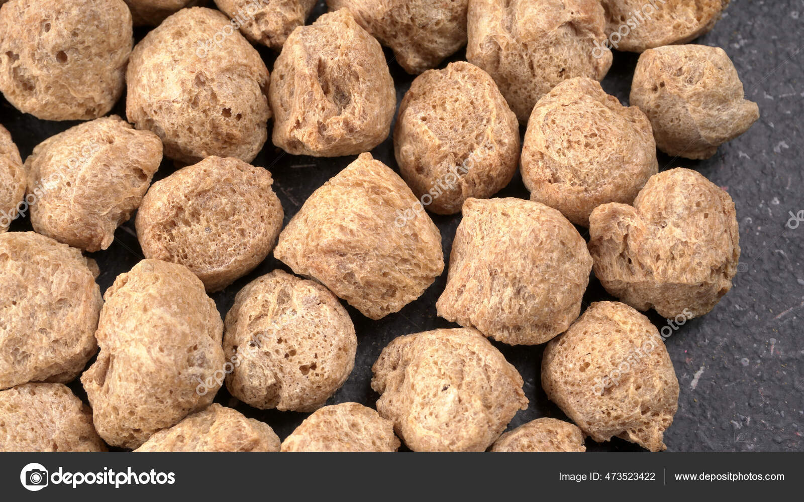 Raw Soya Chunks Wooden Background Healthy Nutritious Soybean Meat ...