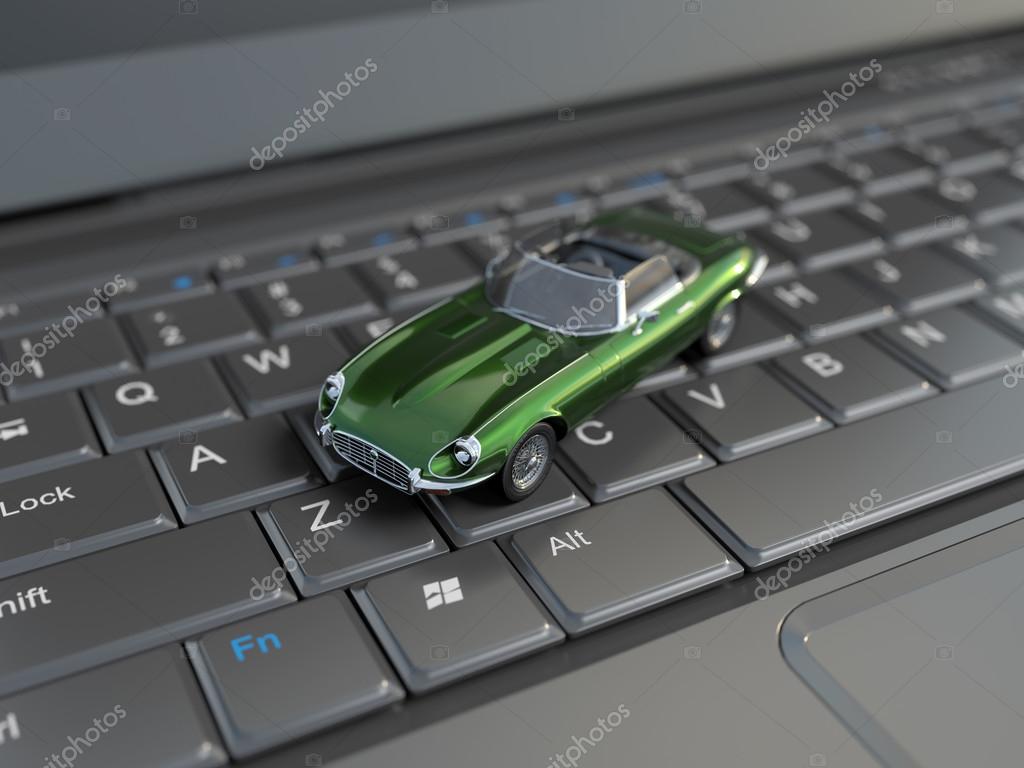 Toy car over laptop keyboard — Stock Photo © elsar77 #76393553