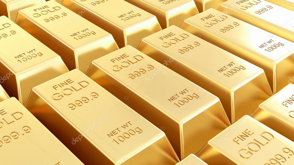 Golden bars isolated — Stock Photo © elsar77 #99593506