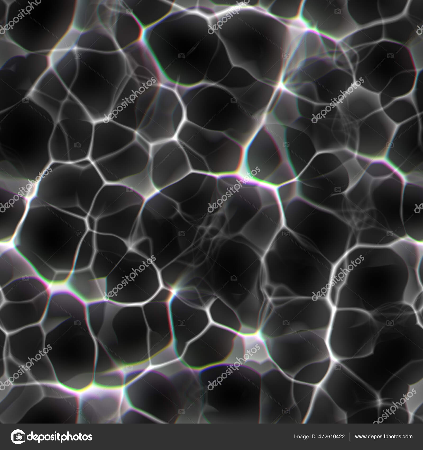 Shiny Rays Reflections Water Water Caustics Black Background Seamless ...