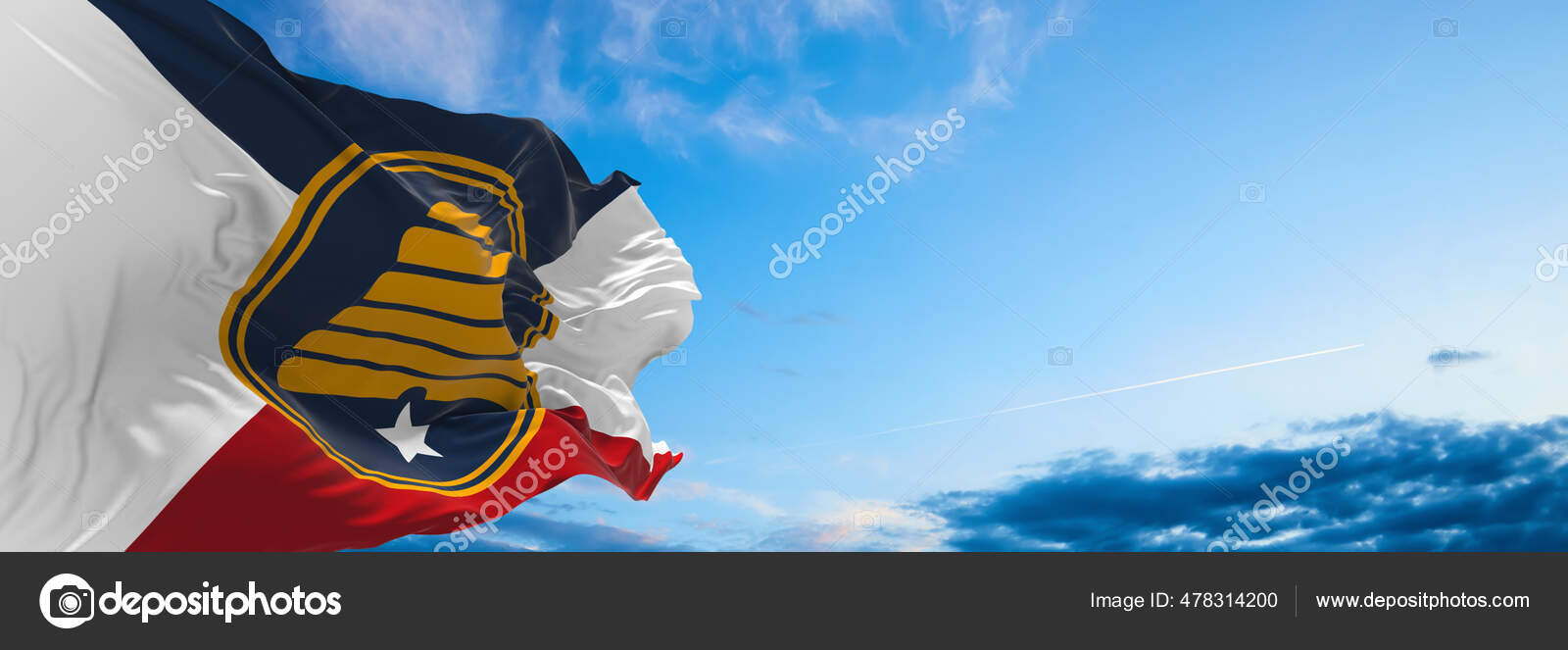 Flag Commemorative Utah Cloudy Sky Background Sunset Patriotic Concept ...
