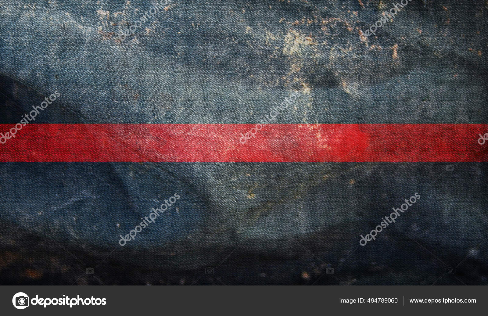 Top View Retro Red Line Flag Grunge Texture Flagpole Plane Stock Photo ...