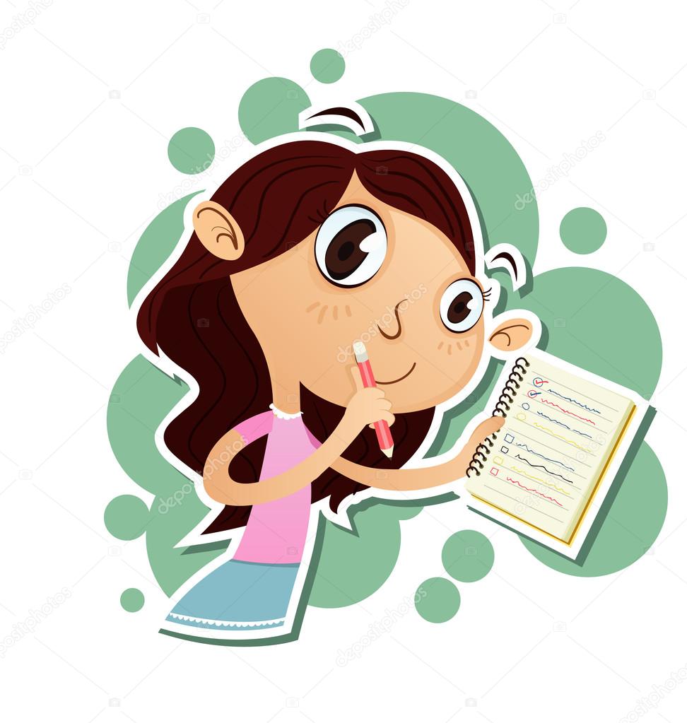 Cartoon Girl prendre des notes image vectorielle par yaistantine@live ...