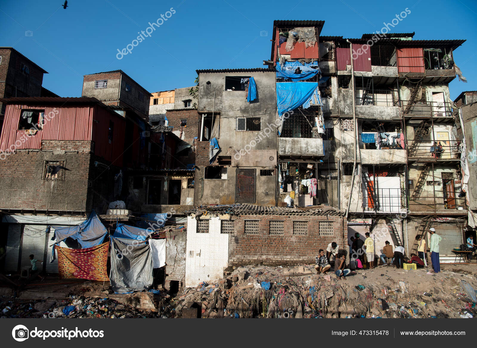 Mumbai Índia Maio 2020 Vista Geral Prédio Favelas Nas Favelas — Foto ...