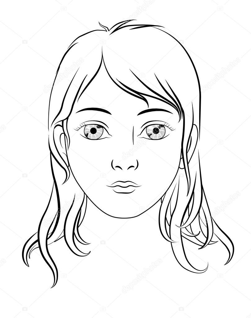 lány portré rajz — Stock Vektor © CharactersForYou #91645062
