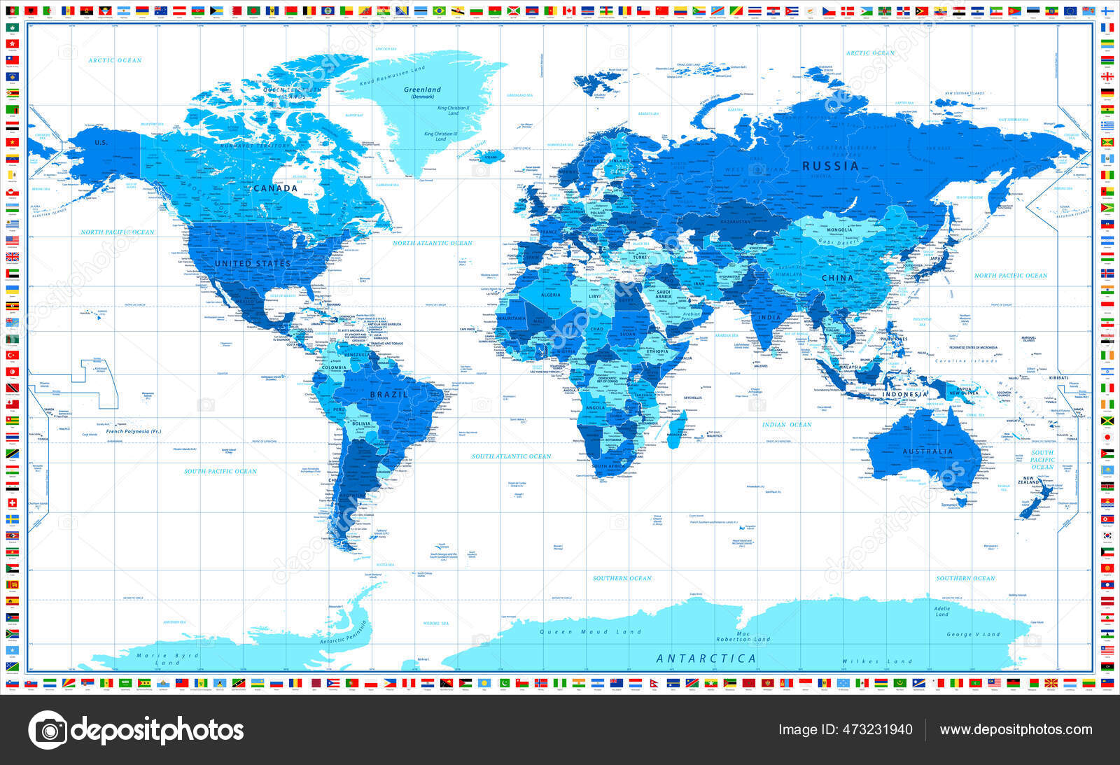World Map Political Vector Illustration Stock Vector Image by ...