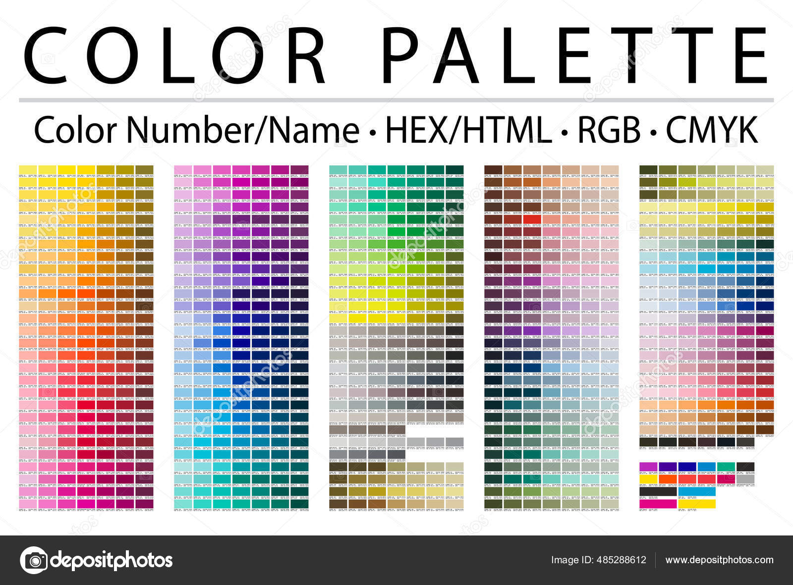 Palette Couleurs Imprimer Page Test Tableau Des Nuances Numéros Noms ...