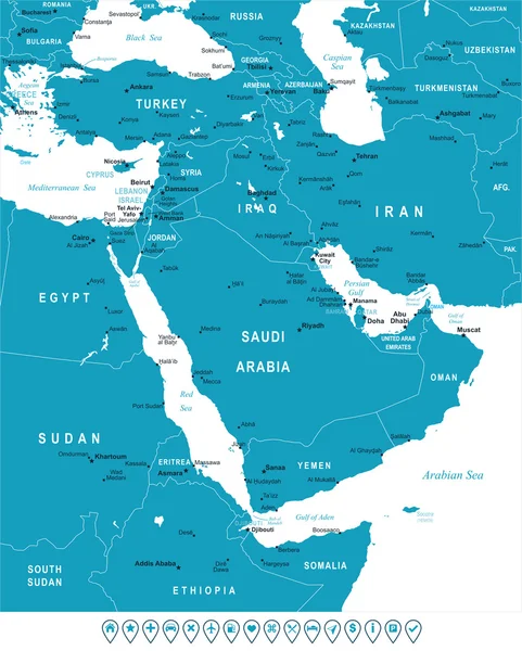 Middle East Map Labeled