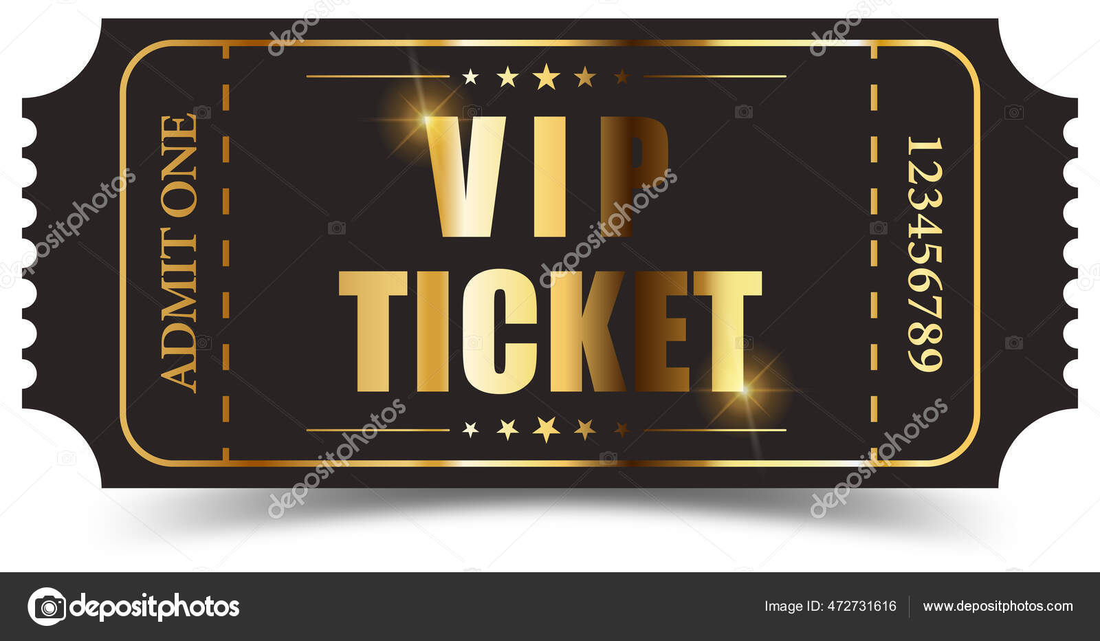 Realistic Golden Vip Ticket Stock Vector by ©MartAnna 472731616