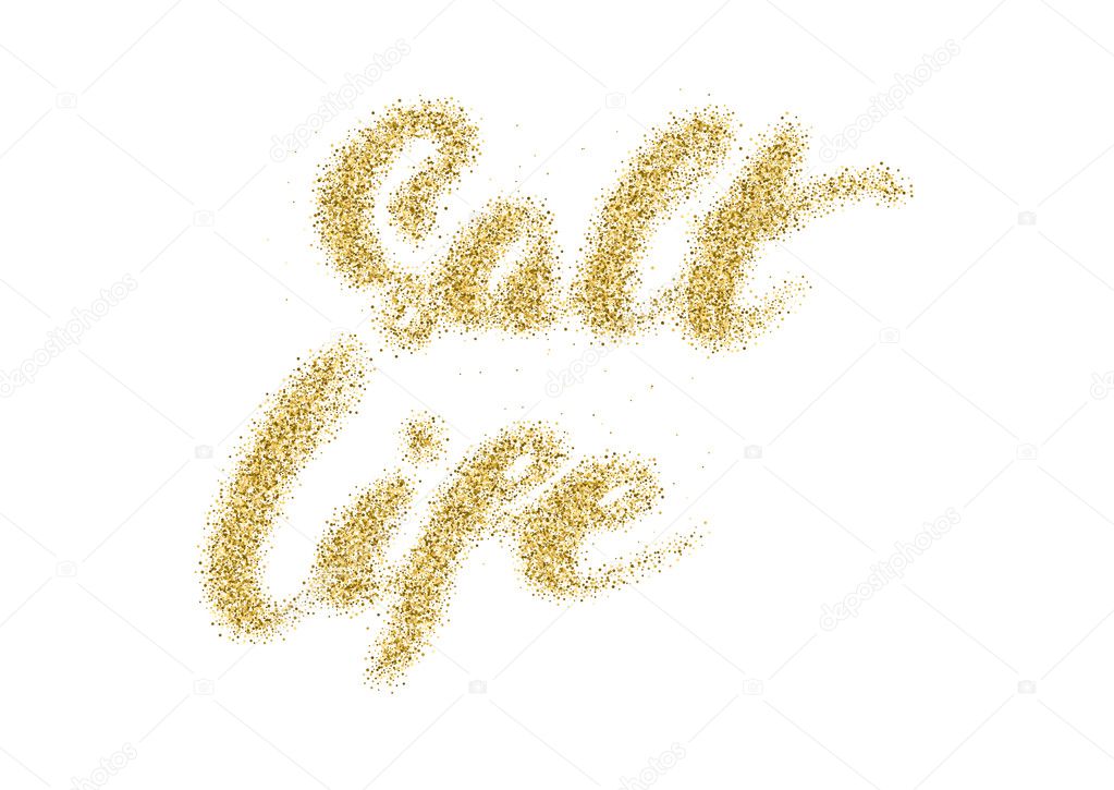 Salt life - hand made modern calligraphy with the golden sandy texture ...