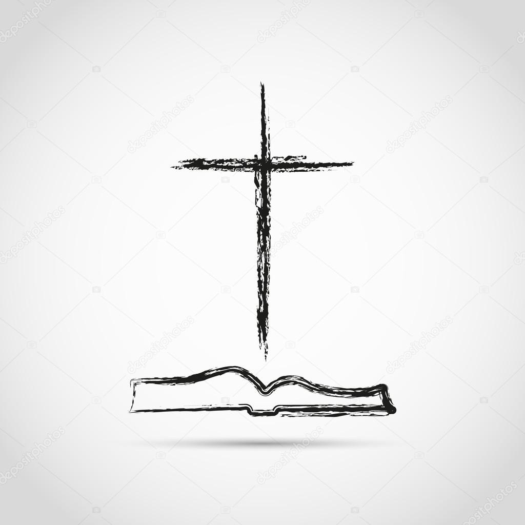 Logotipo do modelo para a igreja na forma de uma cruz Vetor de ©igoror ...