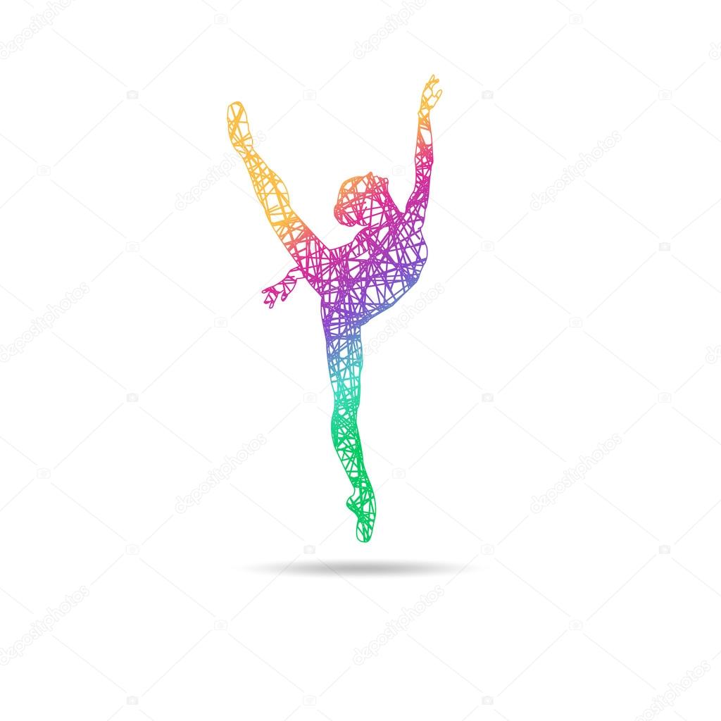 Dancing girl ballerina in different colors Stock Vector Image by ...