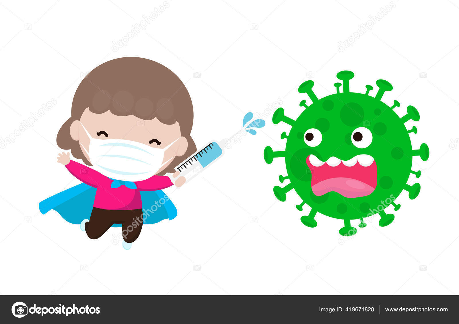 New Normal Lifestyle Concept Coronavirus 2019 Ncov Cartoon Character ...