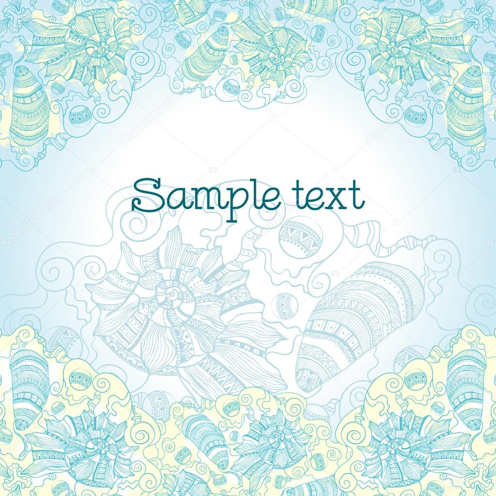 Card design with sea shells — Stock Vector © ennona #108829786