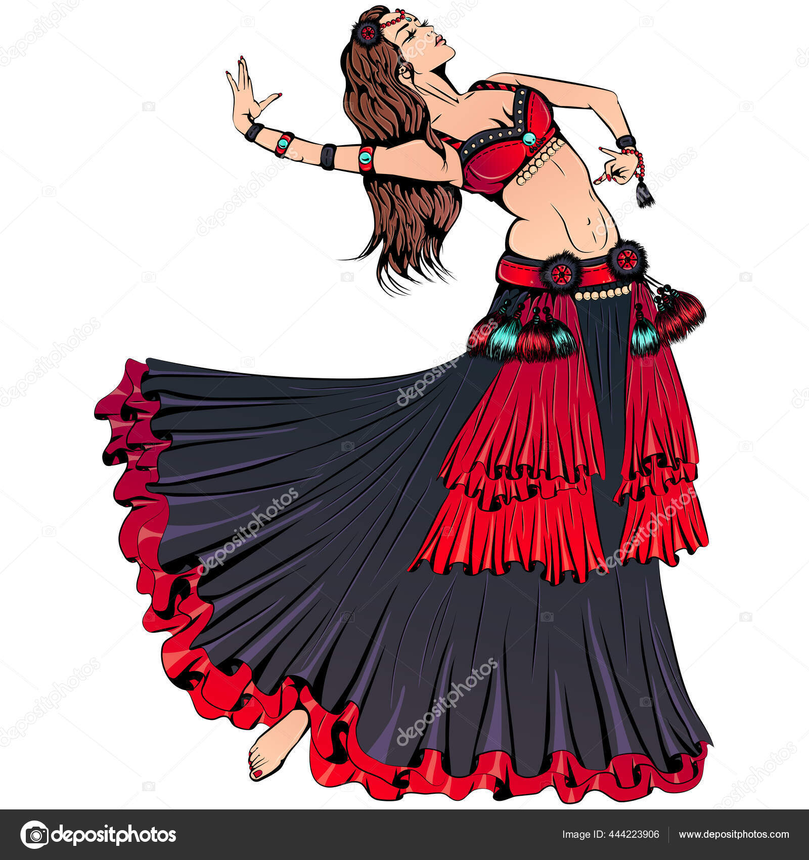 Young dancer dancing tribal belly dance Stock Vector Image by ©ennona ...