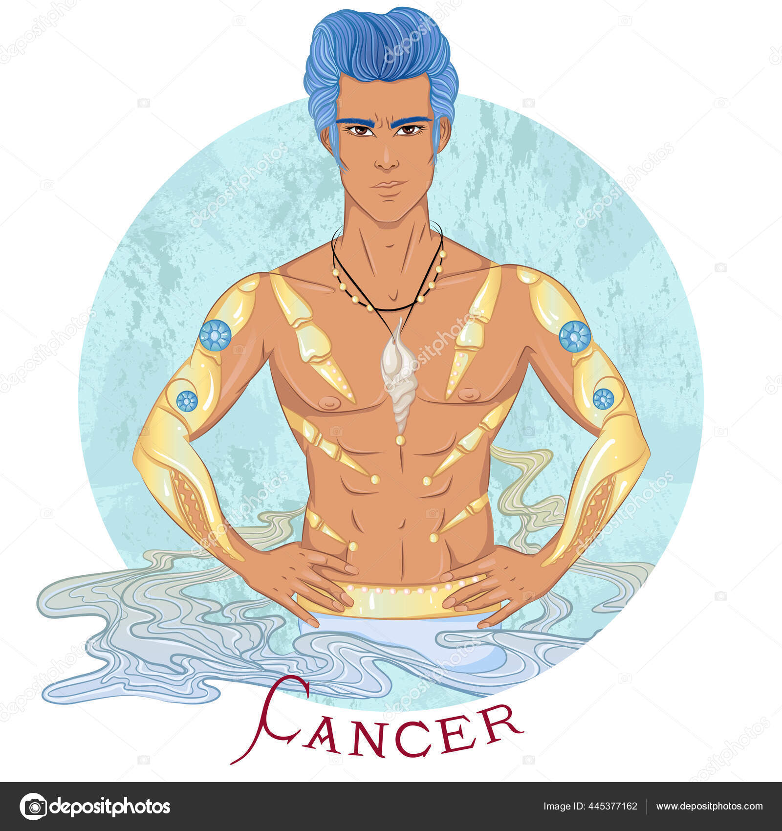 Cancer as a beautiful man with swarthy skin Stock Vector Image by ...