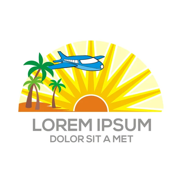 Logo Beach Holiday Sunset Ocean Vocation Stock Vector Image by ...