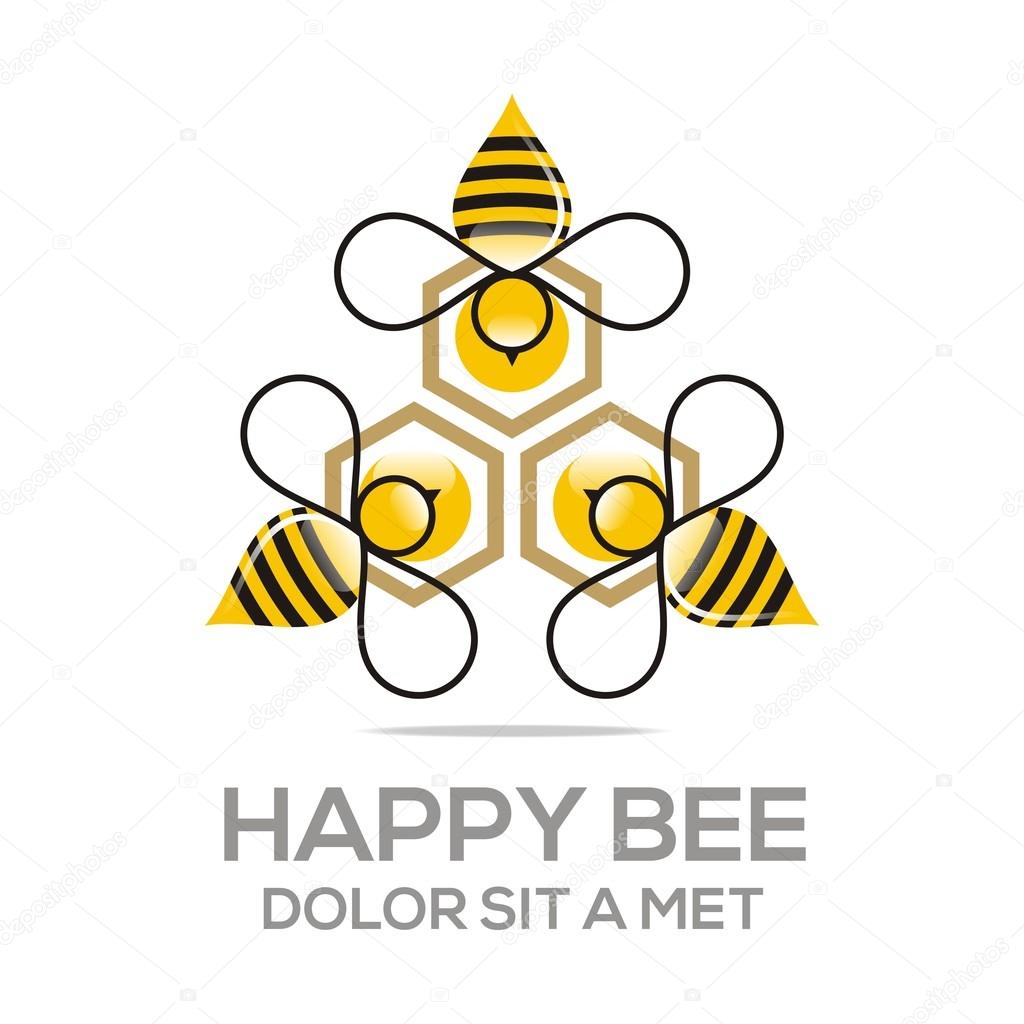 Logo colmena dulce natural y diseño de panal vector Vector de stock por ...