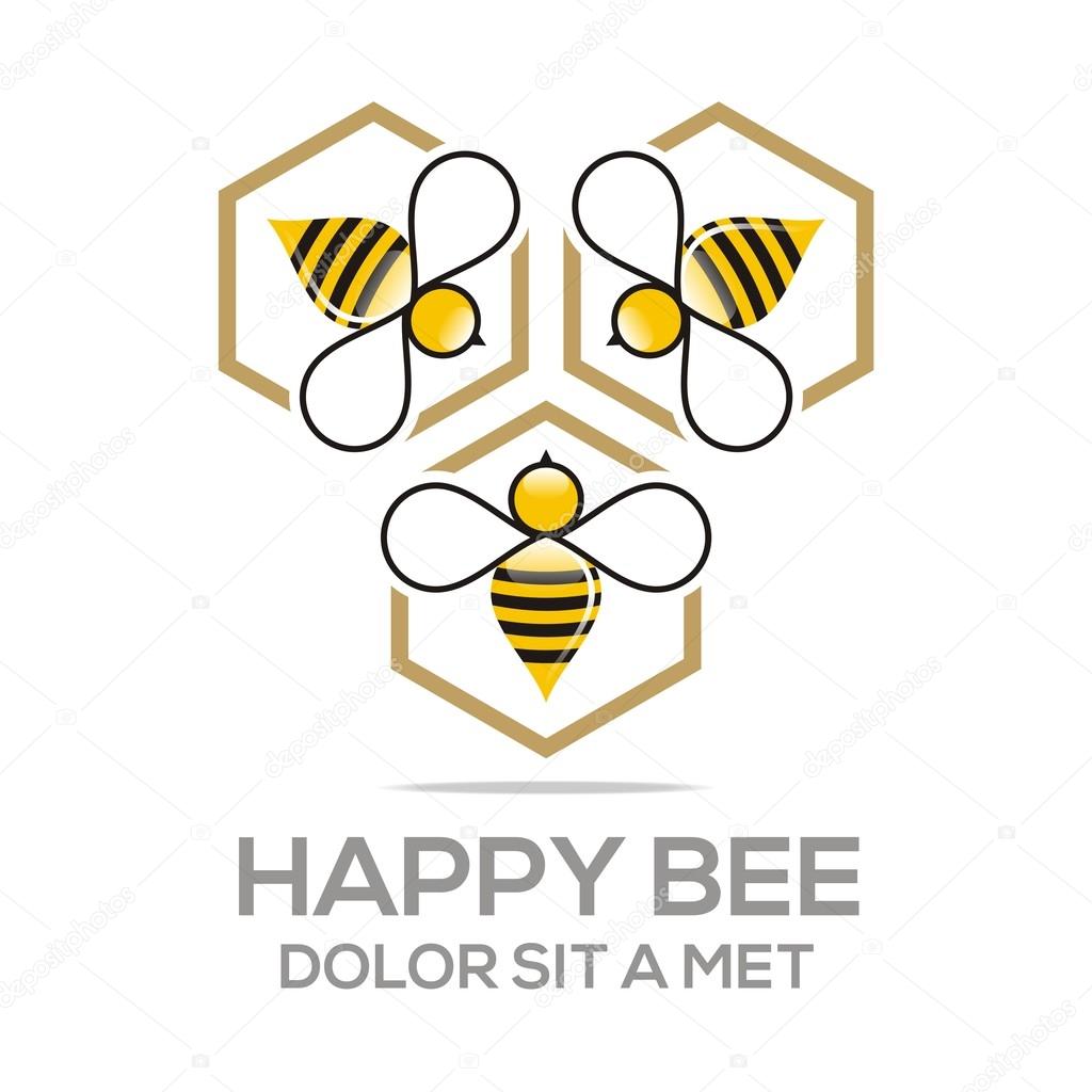 Logo beehive sweet natural and honeycomb design vector — Stock Vector ...